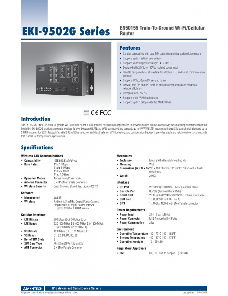 EKI-9502G datasheet page 1