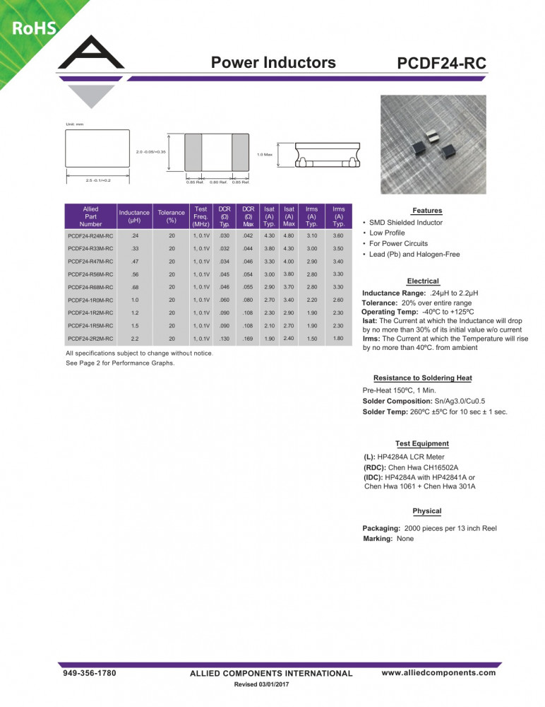 PCDF24 datasheet page 1