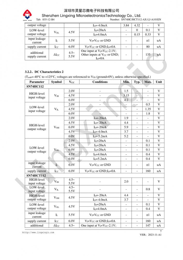 SN74HC112 datasheet page 9