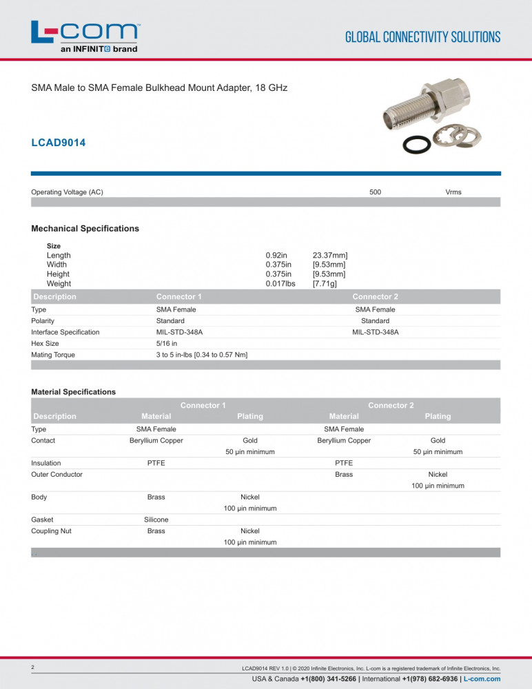 LCAD9014 technical document page 2