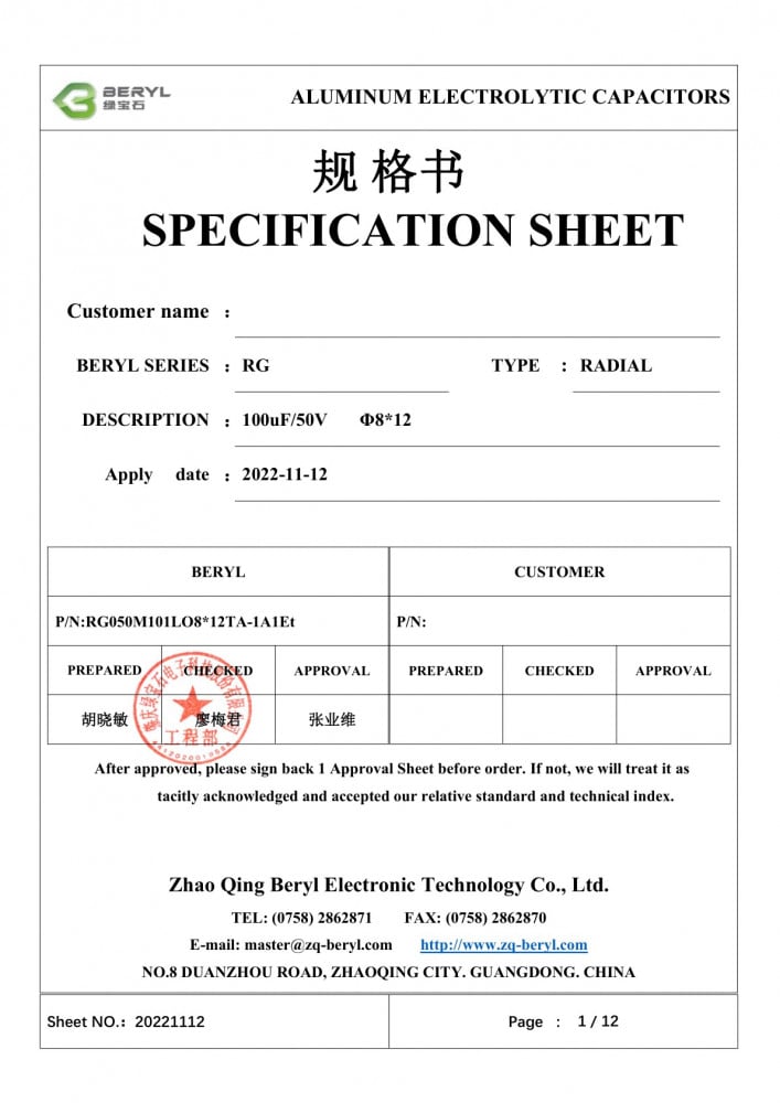 RG050M101LO8*12TA-1A1Et specification page 1