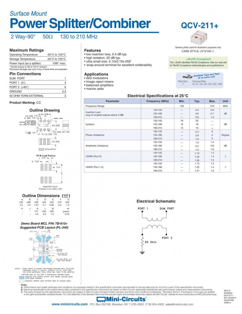 QCV-211+ datasheet page 2