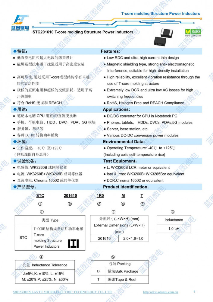 STC201610-1R0MT datasheet page 1