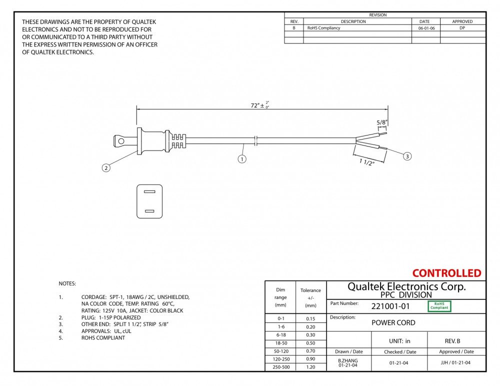 221001-01 power cord technical drawing preview