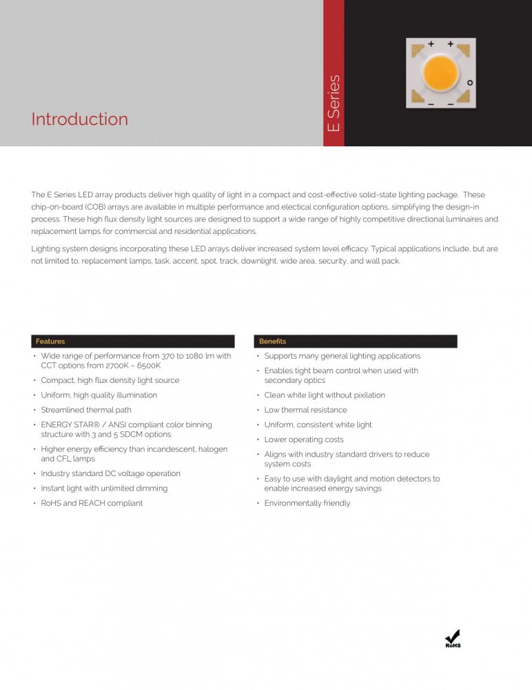 Bridgelux E6 datasheet page 2
