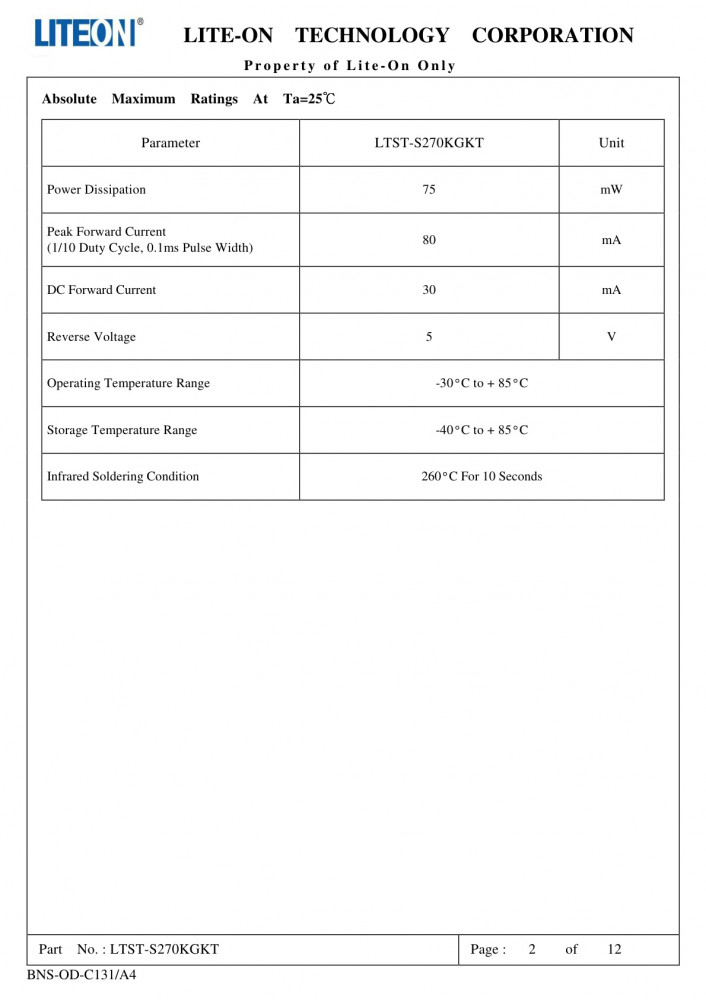 LTST-S270KGKT datasheet page 3