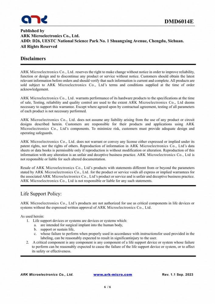 DMD6014E datasheet page 6