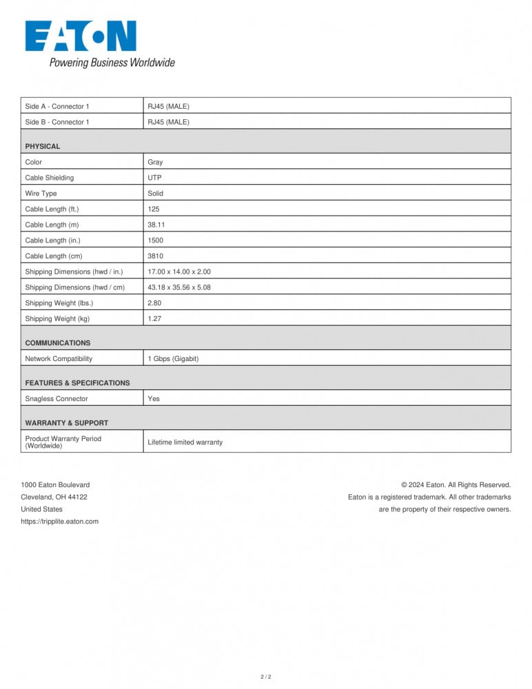 N001-125-GY technical document page 2