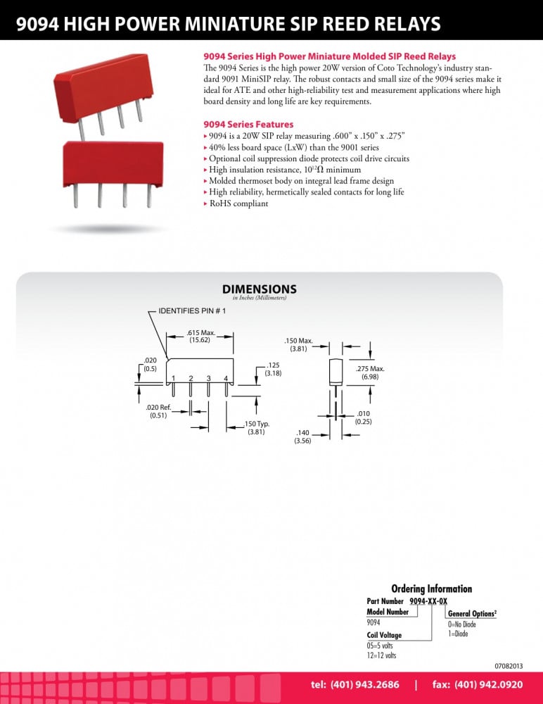 COTO 9094 series datasheet page 1