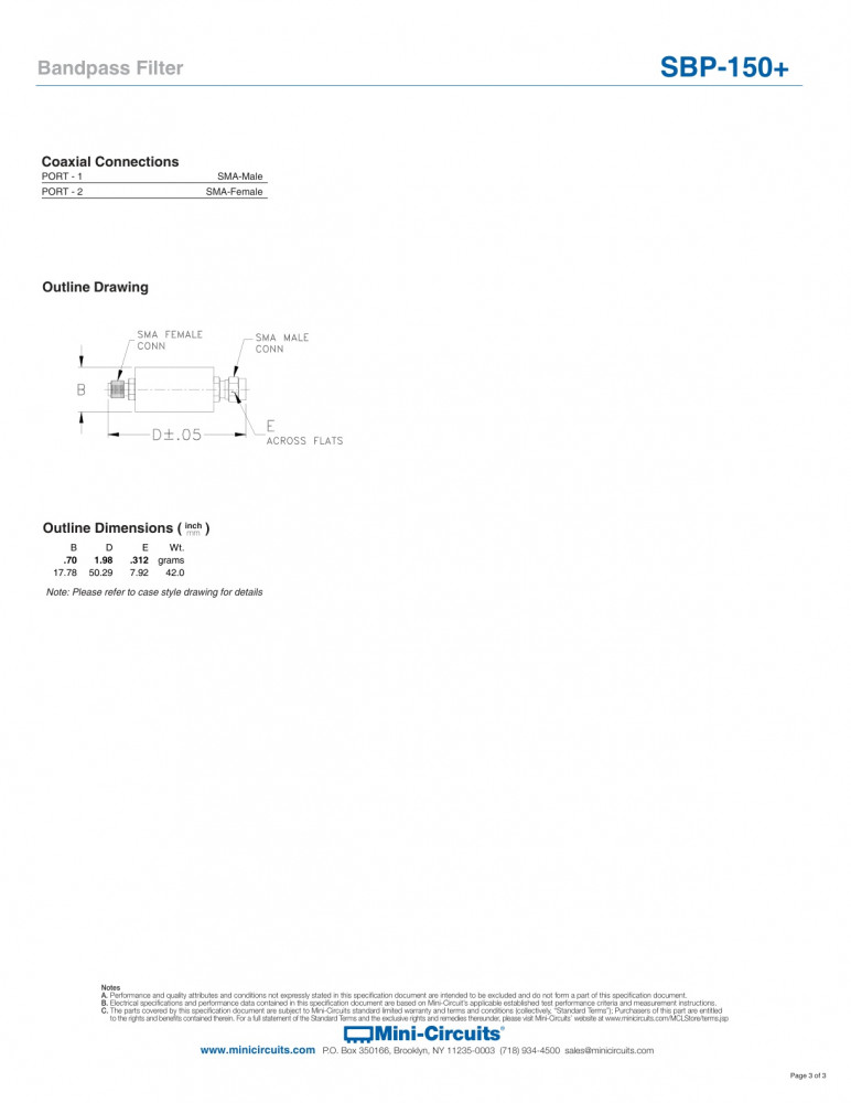 SBP-150+ datasheet page 3