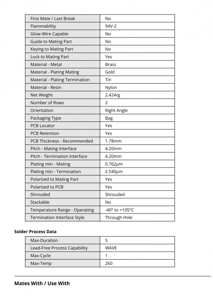 Mini-Fit Plus HCS specification preview, page 3