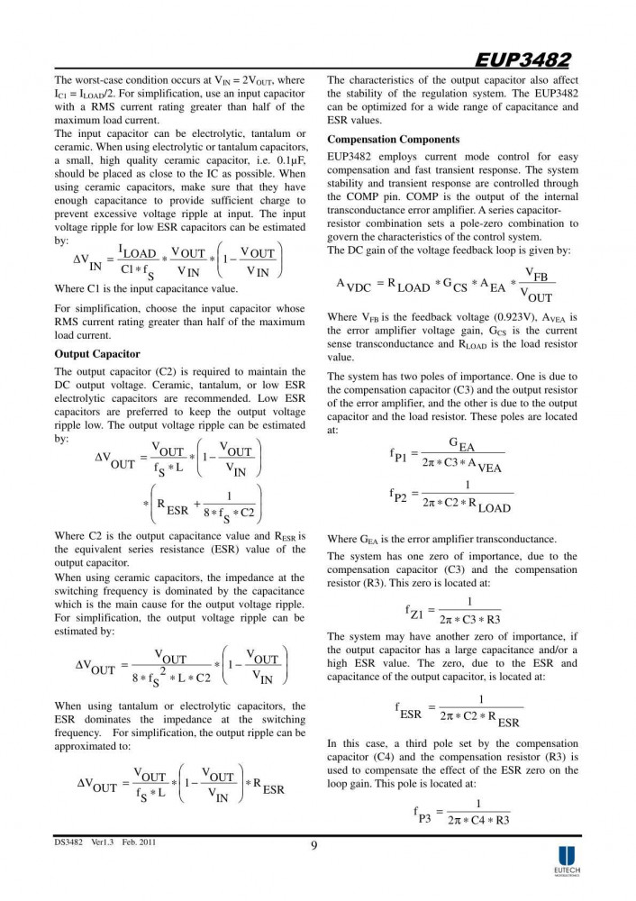 EUP3482DIR1 datasheet page 9