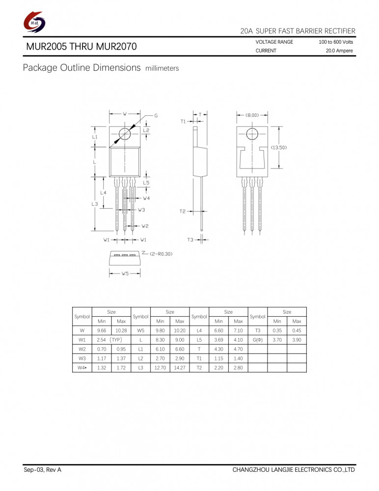 MUR2070 datasheet page 3