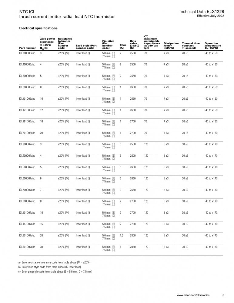EATON NTC ICL datasheet page 3