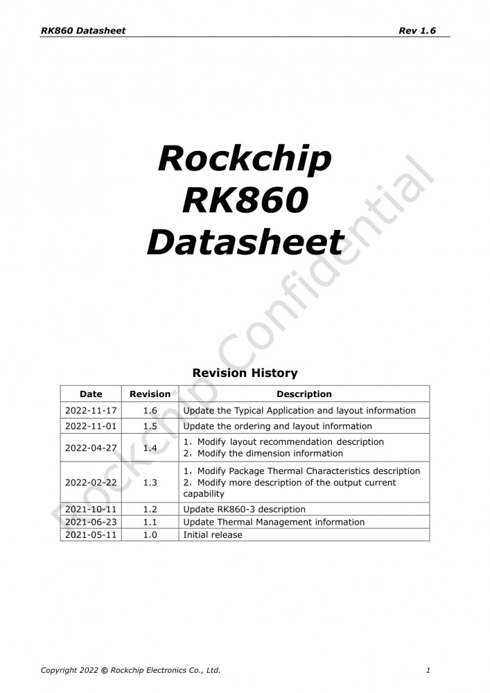 RK860 datasheet page 1