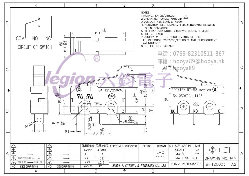 RTM2-5C4S05A200 technical drawing