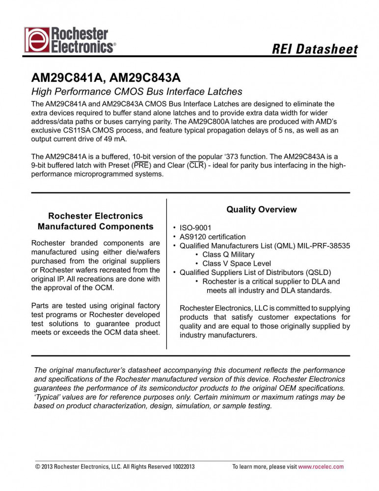 AM29C841A technical document page 1