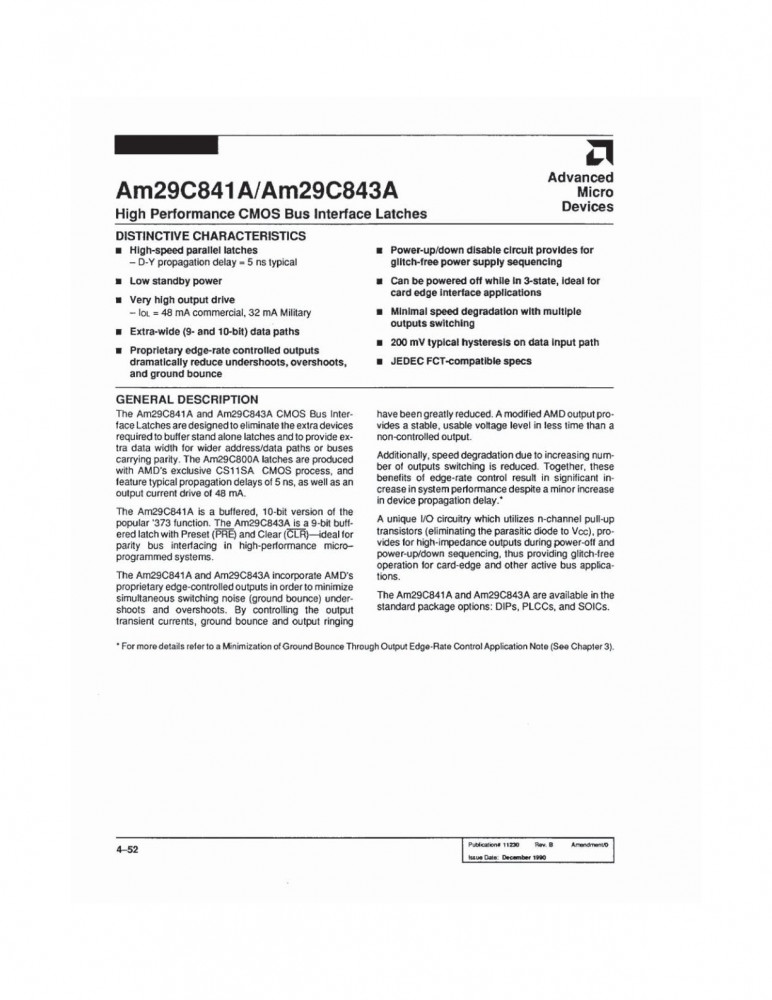 AM29C841A technical document page 2