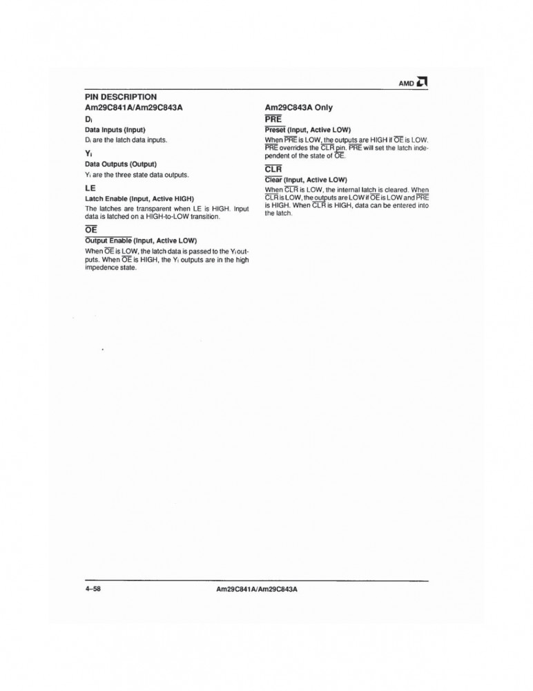 AM29C841A technical document page 8