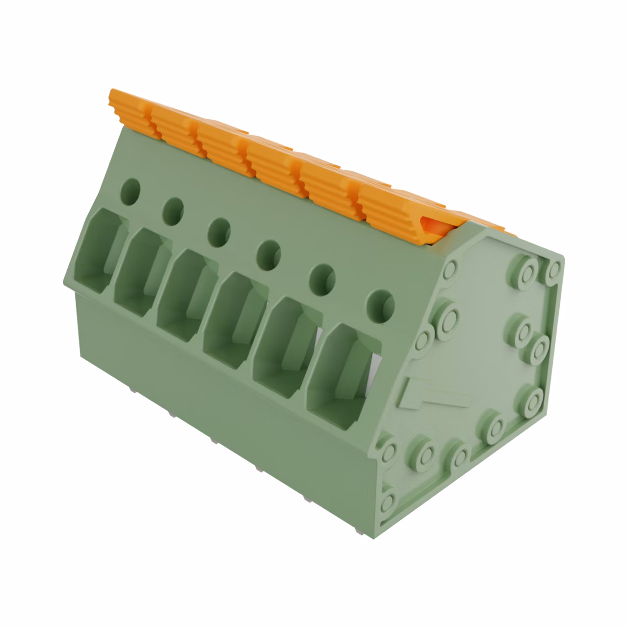 5.00mm Pitch Lever Activated Fixed Mount PCB Terminal Block, 35° Wire Entry, 6 Circuits for sale