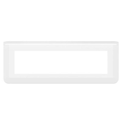 Mosaic - Plate 8 modules white - Horizontal 8M cover frame - Glossy thermoplastic RAL9003 - Snap-fit flush mount 224x82x9mm for sale