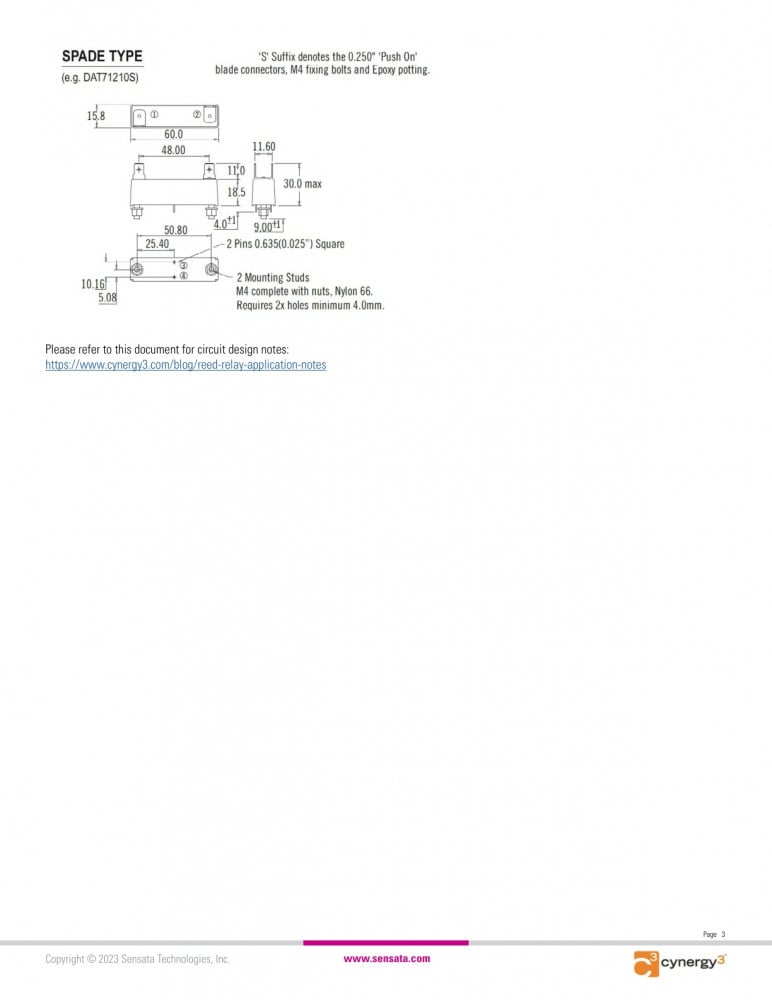 DBT70510F technical document page 3