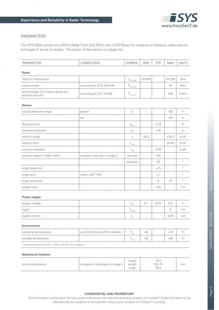 iSYS-5020 datasheet page 2