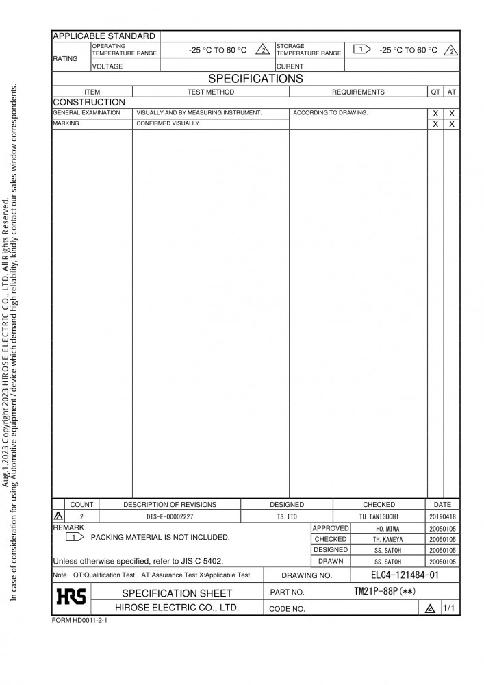 HRS TM21P-88P(11) technical document preview