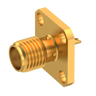 SMA / SQUARE FLANGE JACK RECEPTACLE WITH SOLDER POT CONTACT for sale