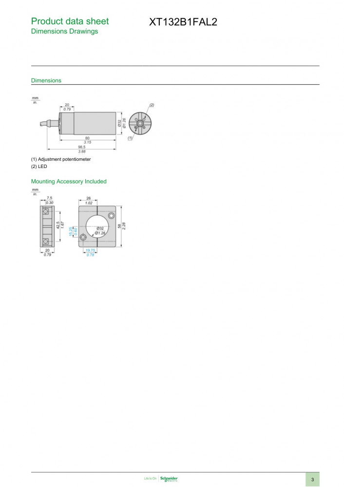 XT132B1FAL2 technical document page 3