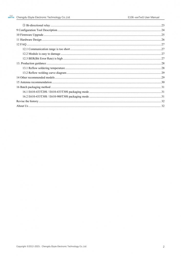 E610-433T20S datasheet page 3