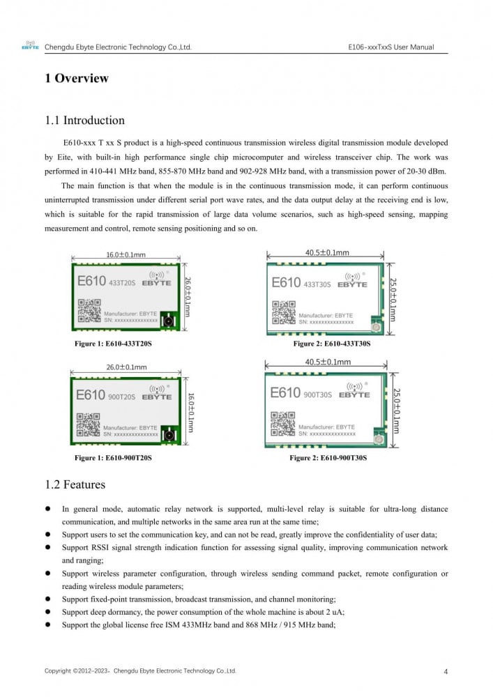 E610-433T20S datasheet page 5