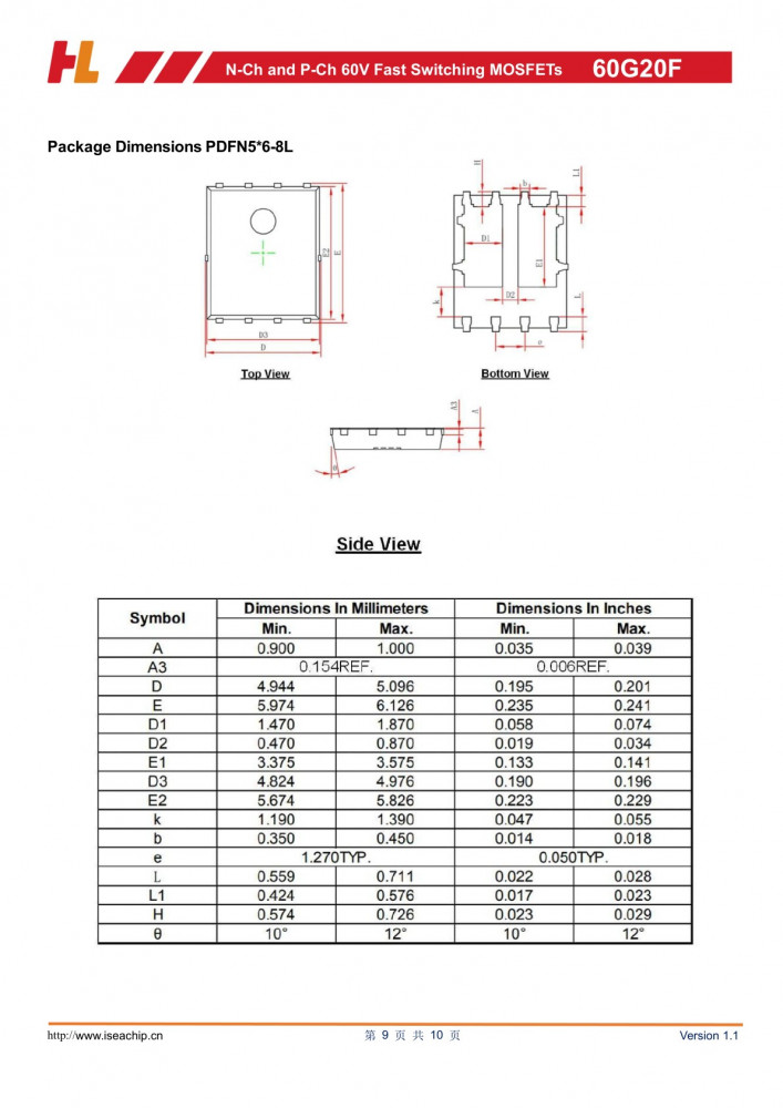 HL 60G20F datasheet page 9