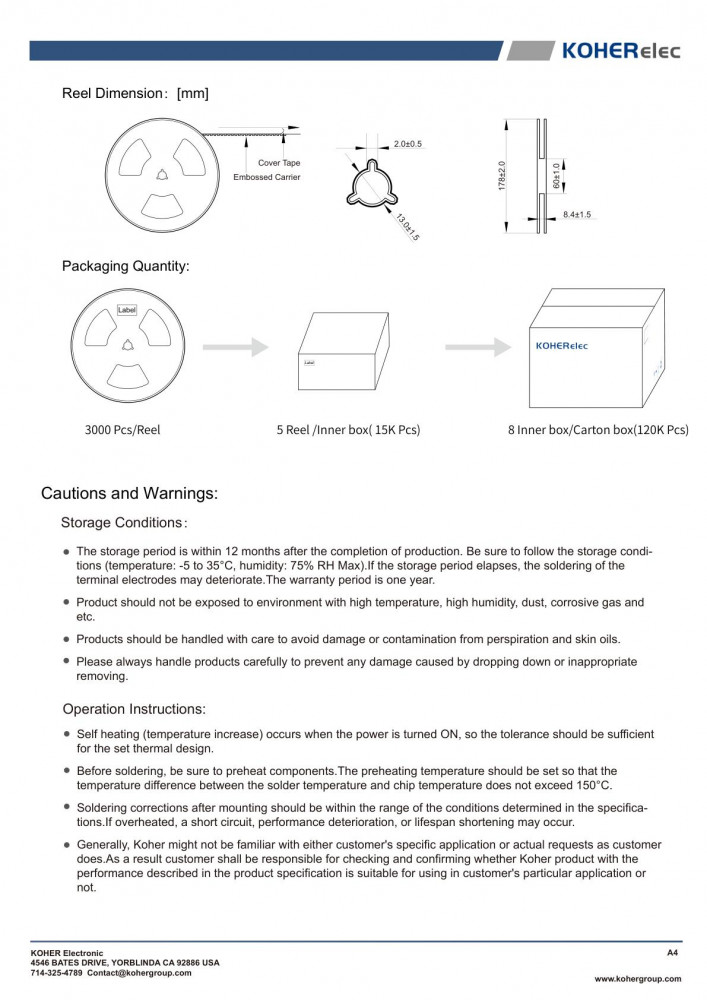 KOHERelec MDTA32251B-2R2M datasheet page 4