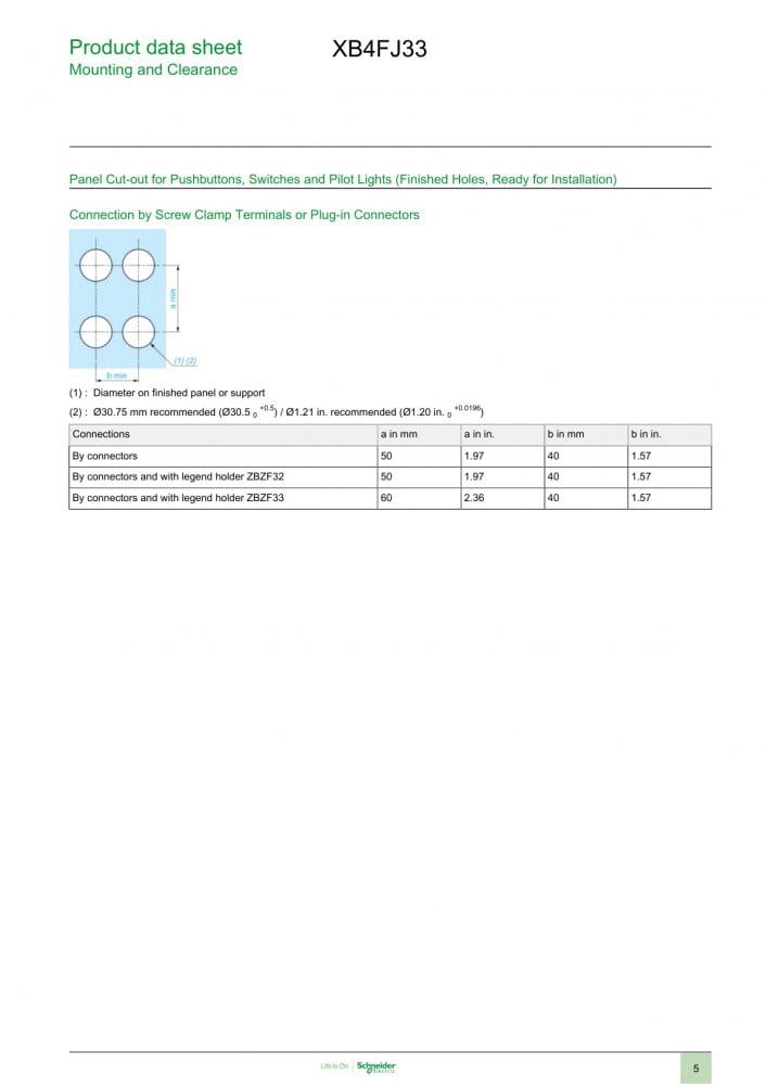 XB4FJ33 technical document page 5