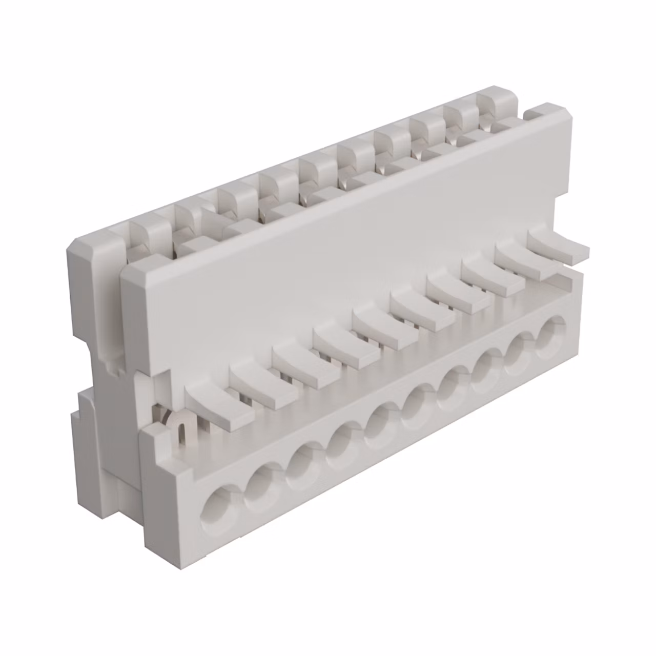 Appli-Mate RAST 2.5 IDT Housing, 2.50mm Pitch, Direct/Indirect, Female, 10 Circuits, All Position Keys Removed, Polarizing Rib Between Circuits 2 and 3 for sale