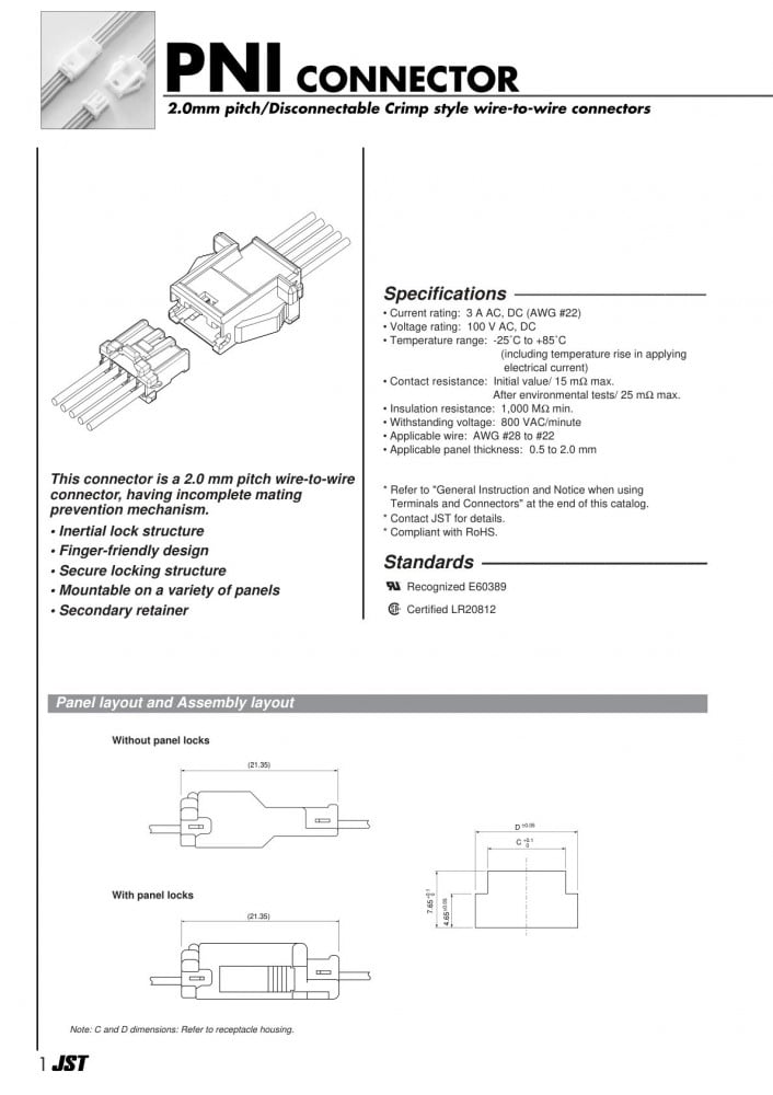 JST PNI series catalog page 1