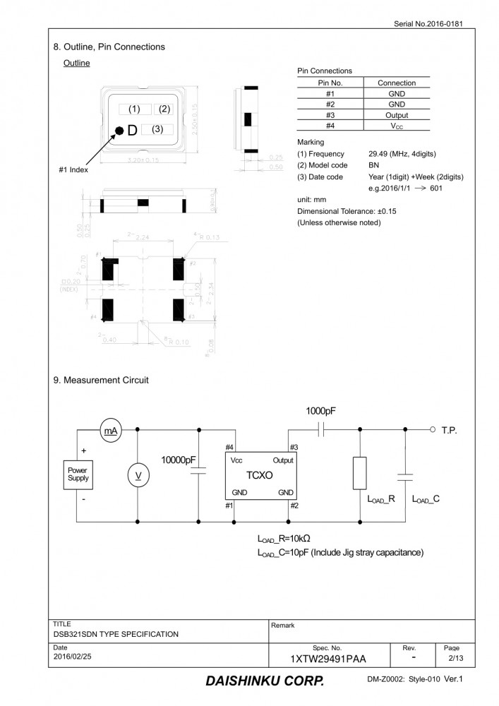 KDS DSB321SDN specification page 3