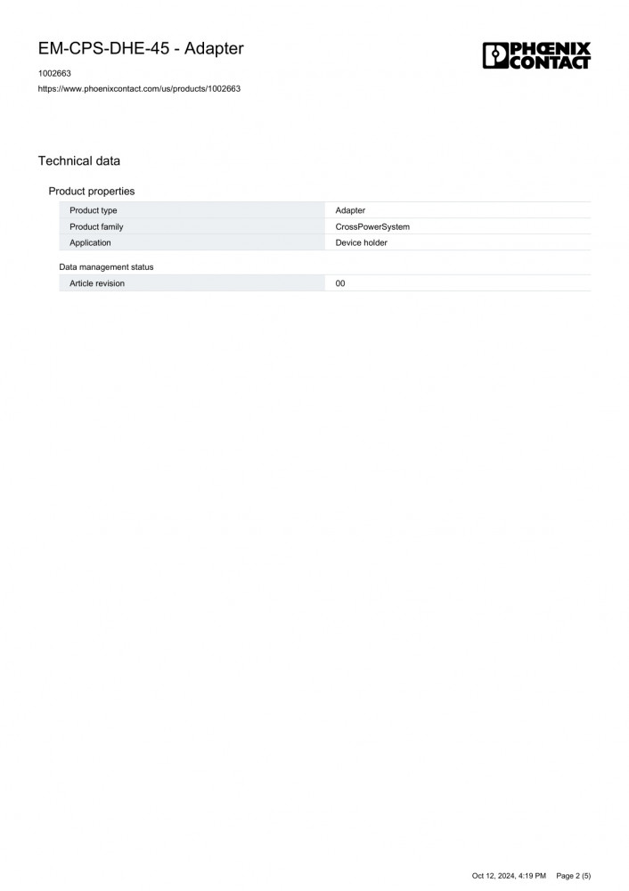 Phoenix Contact 1002663 technical document page 2