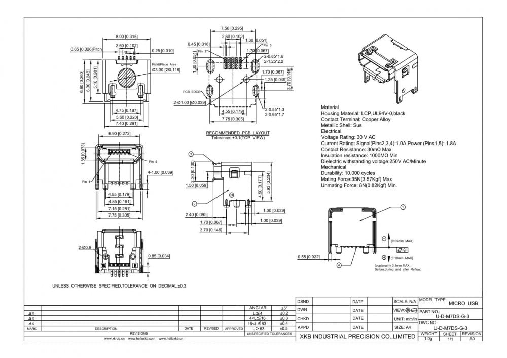 U-D-M7DS-G-3 technical drawing preview