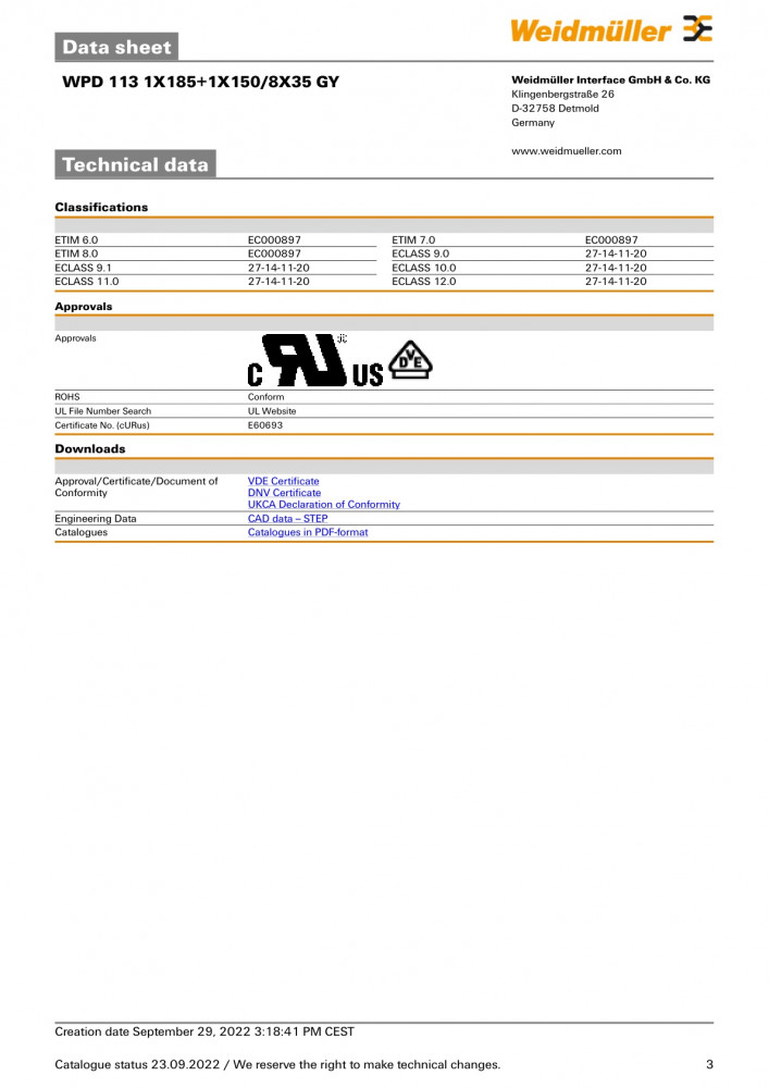 WEIDMULLER WPD 113 technical document page 3