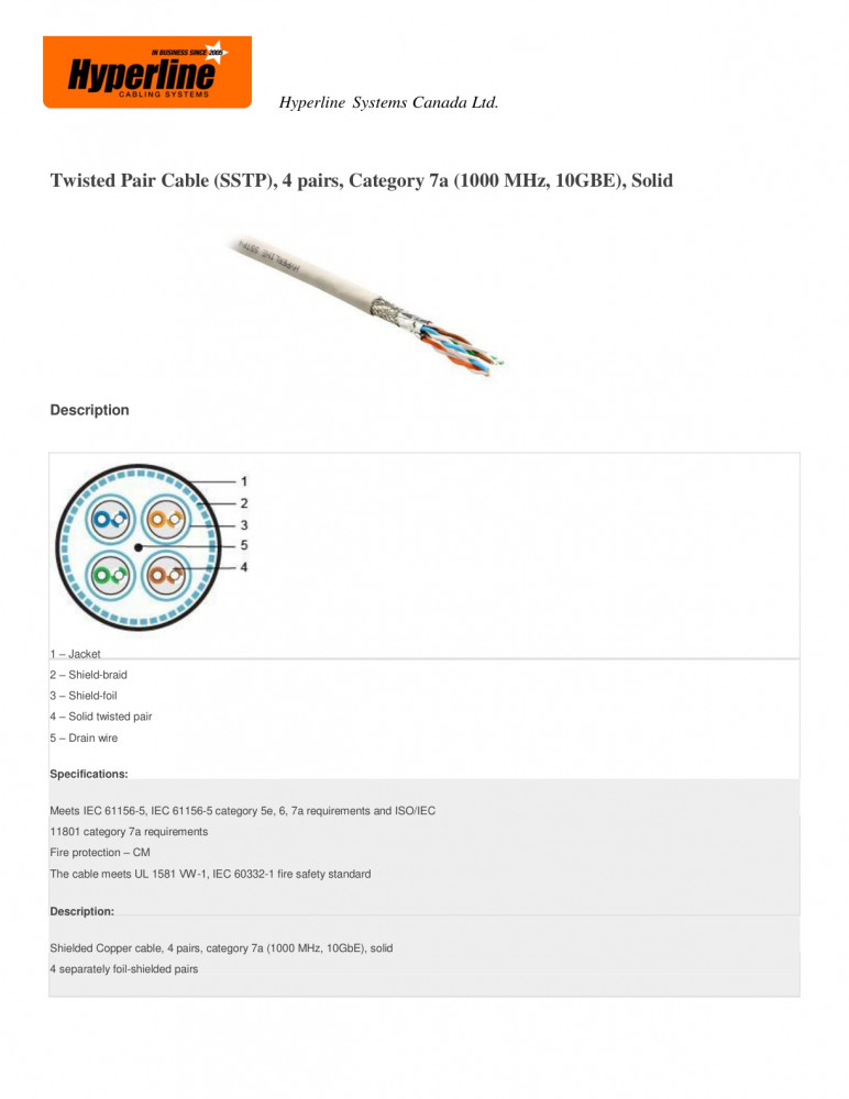 SSTP4-10GBE-SOLID-INDOOR technical document page 1