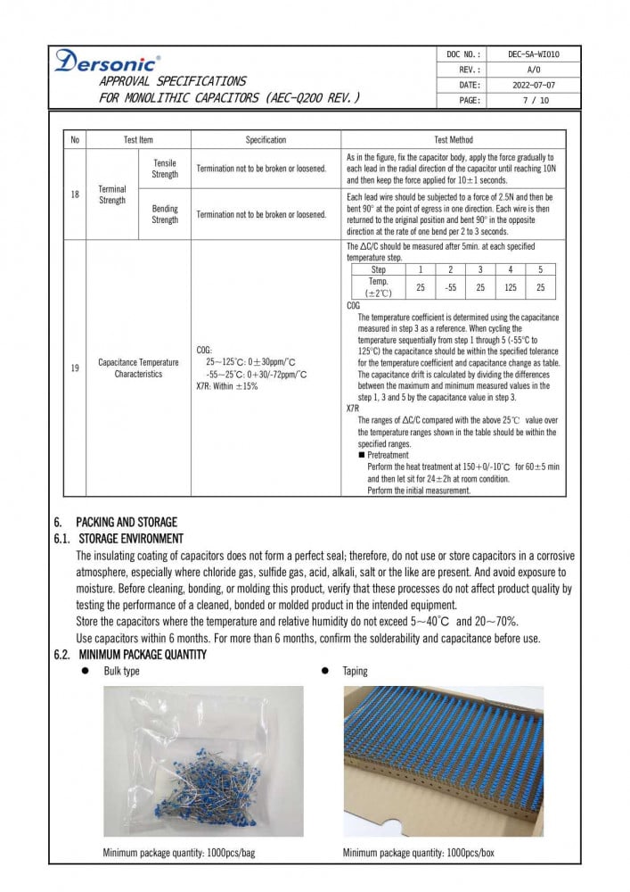 Dersonic approval specification page 7
