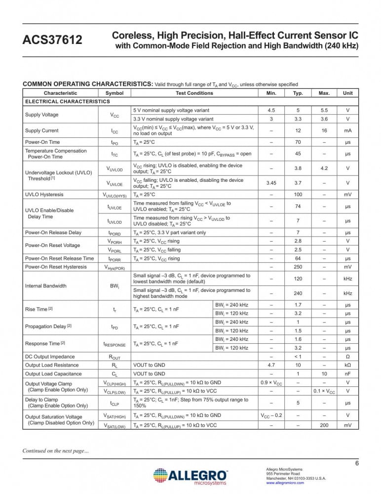 ACS37612 datasheet page 6