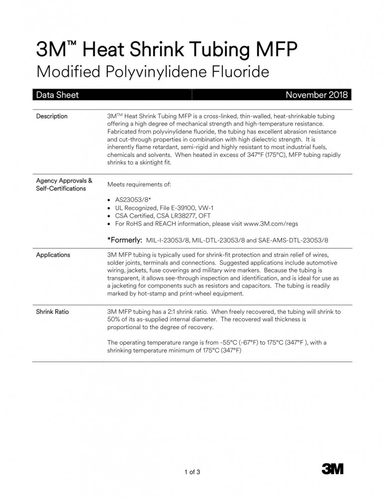 3M MFP datasheet page 1