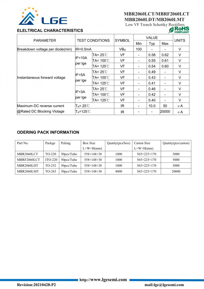 MBRF2060LCT datasheet page 2