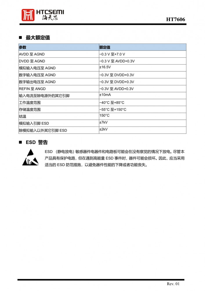HT7606 datasheet page 5