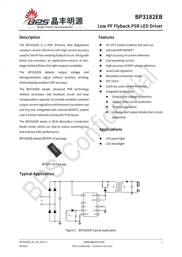 BP3182EB technical document page 1