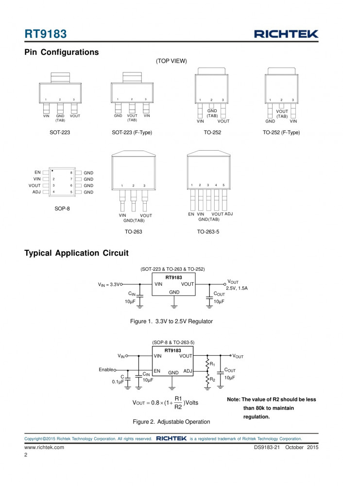 RT9183 datasheet page 2