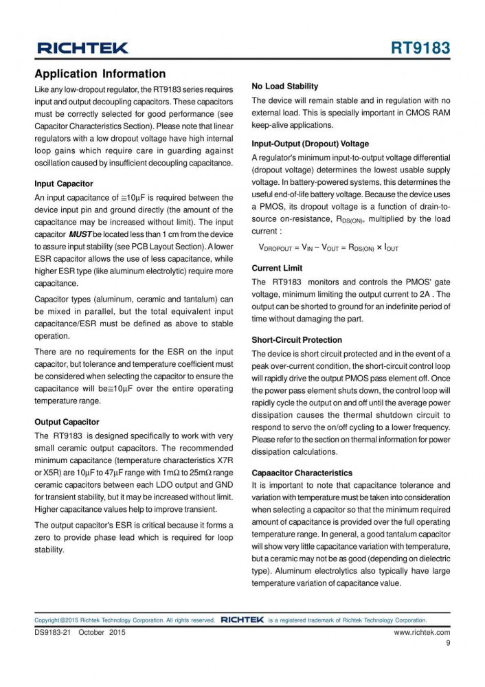 RT9183 datasheet page 9